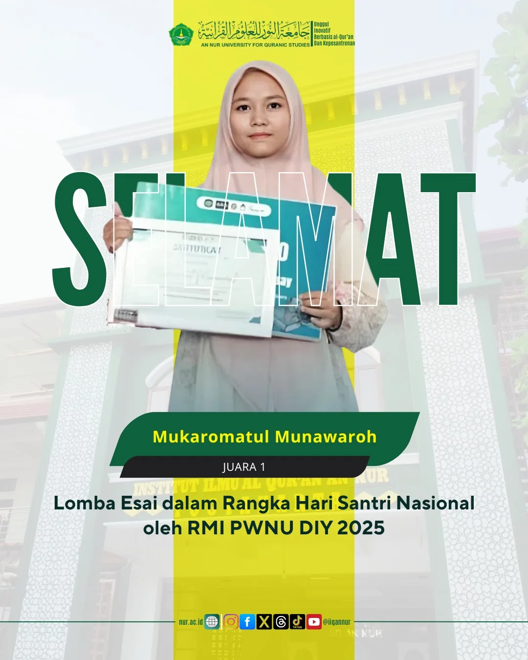 Mahasiswa Tarbiyah IIQ An Nur Yogyakarta Sabet Juara Lomba Kepenulisan ...